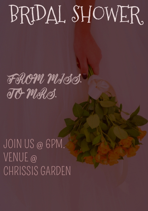 BRIDAL SHOWER INVITATION FLYER Template | PosterMyWall