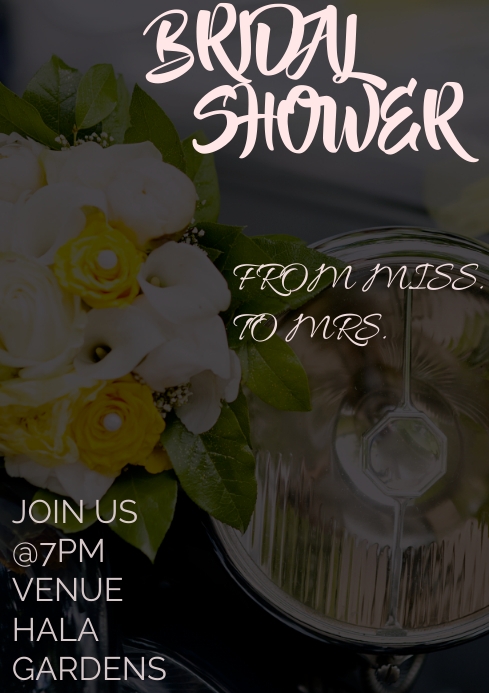 BRIDAL SHOWER INVITATION FLYER Template | PosterMyWall