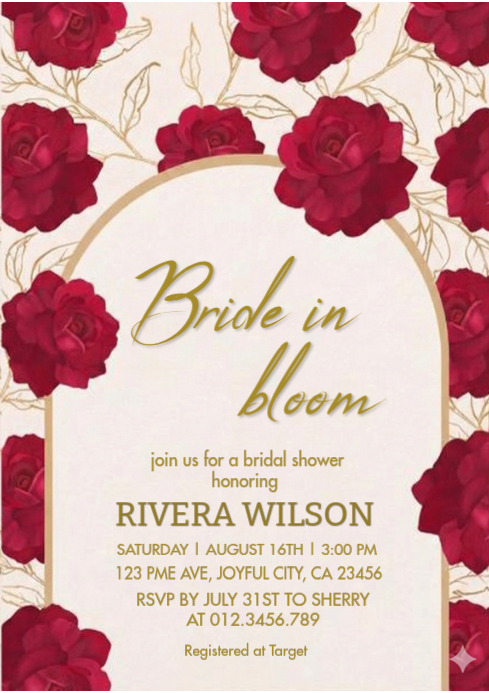 Bride in Bloom Bridal Shower Invitation | Elegant Floral Design ...
