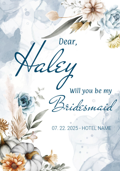 Bridesmaid Invitation Template | PosterMyWall