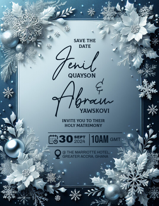 Bright & Merry Wedding Invitation Template | PosterMyWall