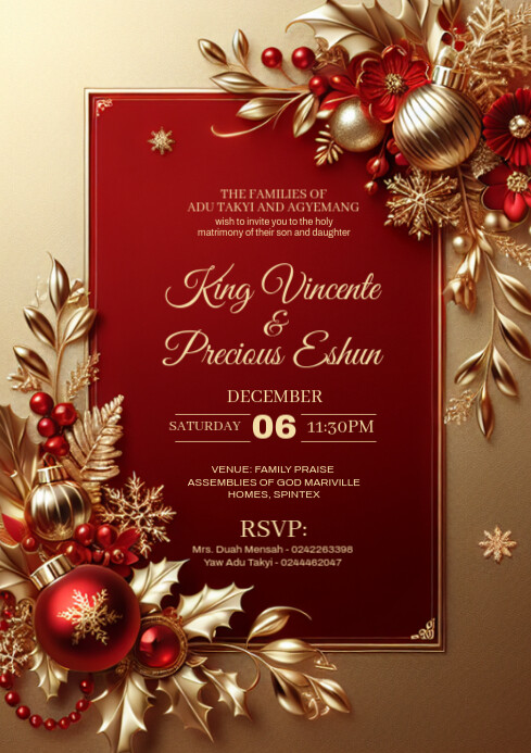 Bright & Merry Wedding Invitation Template | PosterMyWall
