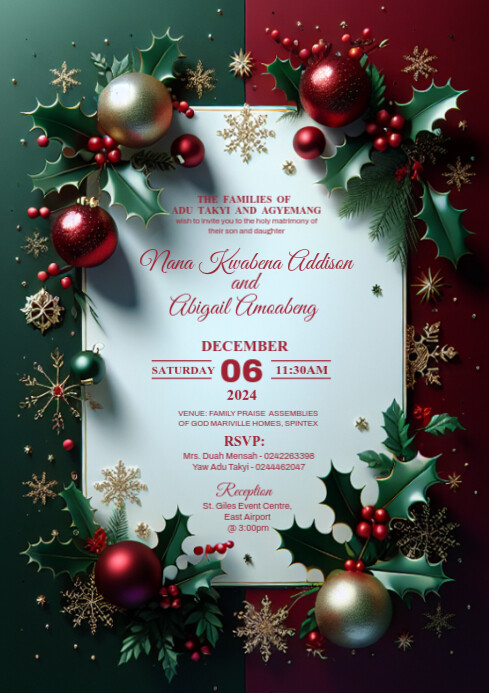 Bright & Merry Wedding Invitation Template | PosterMyWall