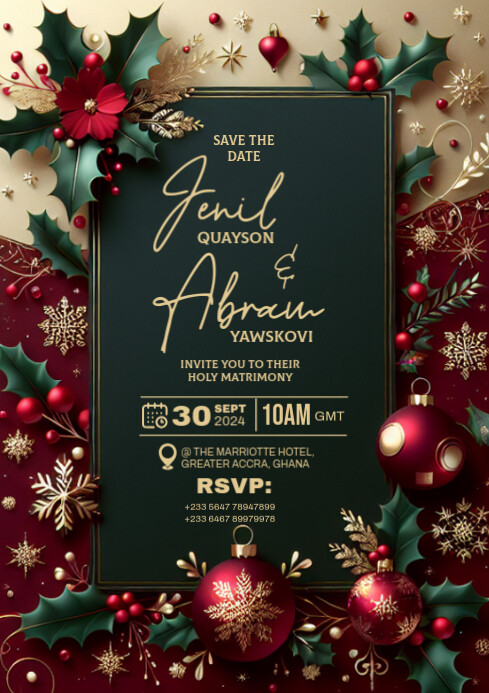 Bright & Merry Wedding Invitation Template | PosterMyWall