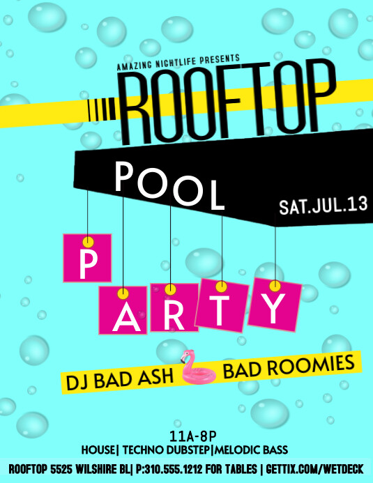 Bright Contrast Summer Rooftop Flyer (us Lett Template | PosterMyWall