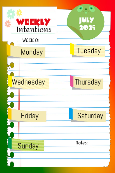 Copy of Bright Joyful Weekly Planner For June Poster | PosterMyWall