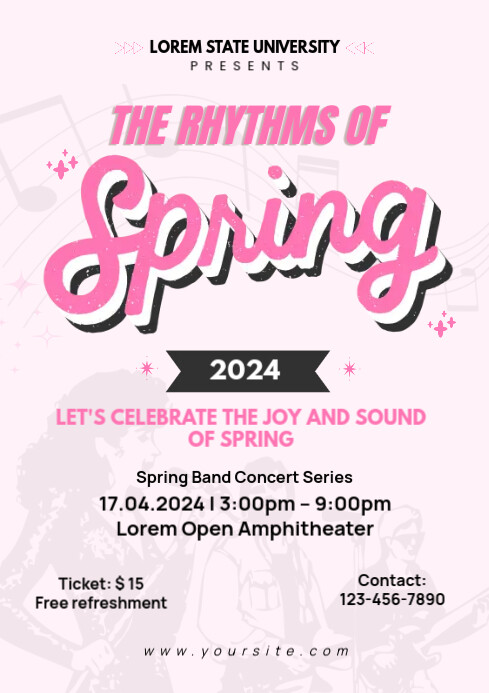 Bright Spring Band Concert Flyer Template | PosterMyWall