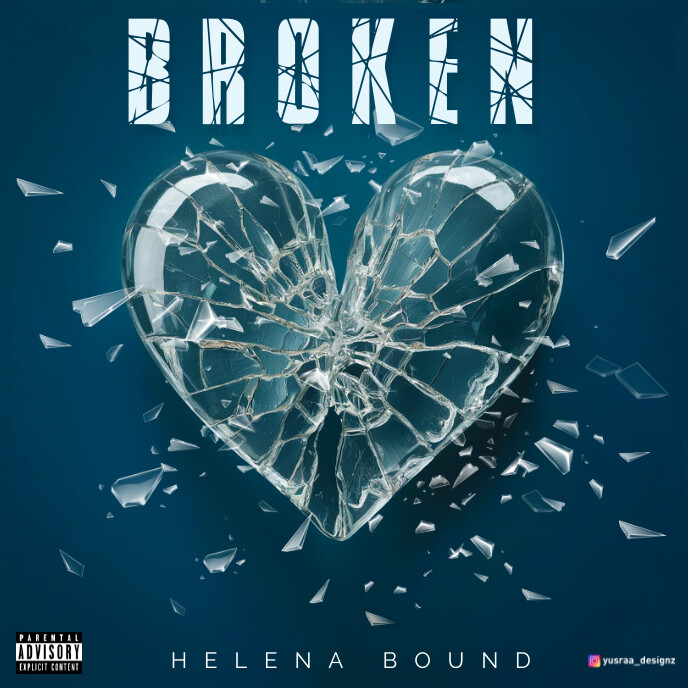 broken glass heart shattered album cover Template | PosterMyWall