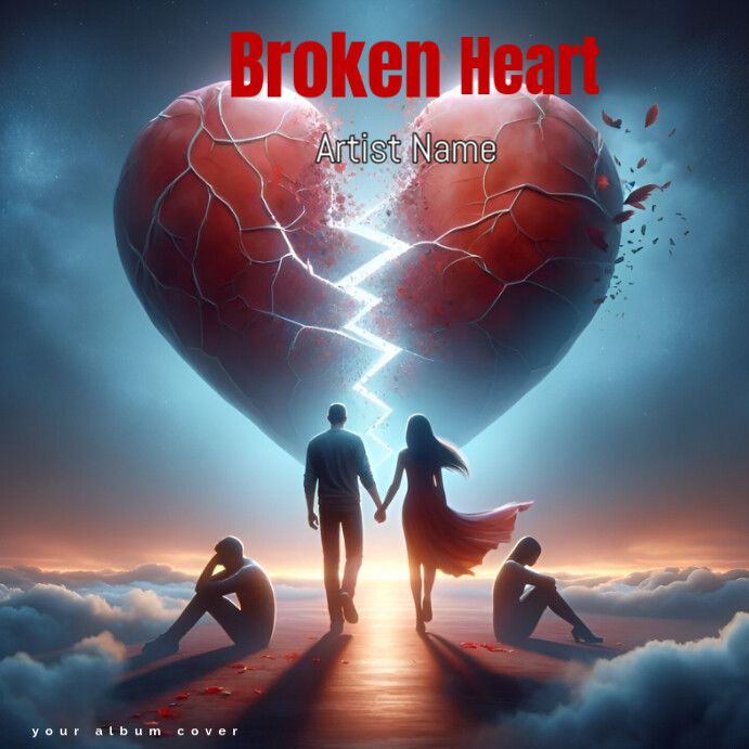 Broken heart album cover design template | PosterMyWall