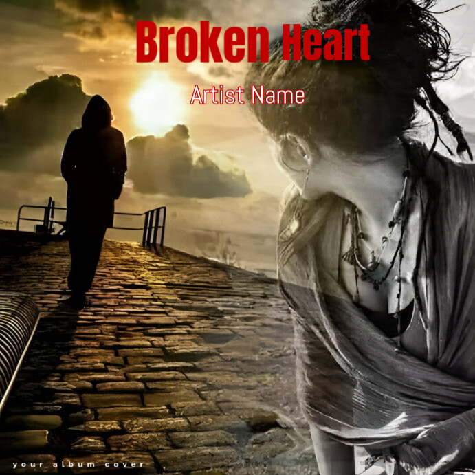 Broken heart album cover design template | PosterMyWall