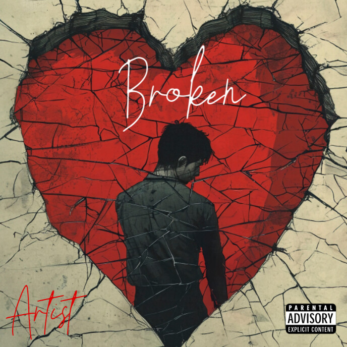 Broken Heart Album Covers Artwork Album Cover Template | PosterMyWall