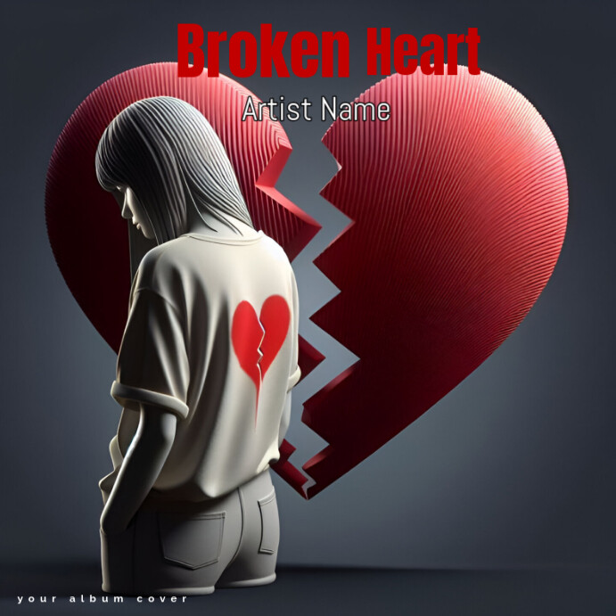 Plantilla de Broken heart cards design template | PosterMyWall