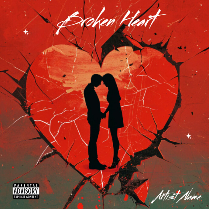 Broken Heart Couple Album Cover Template | PosterMyWall