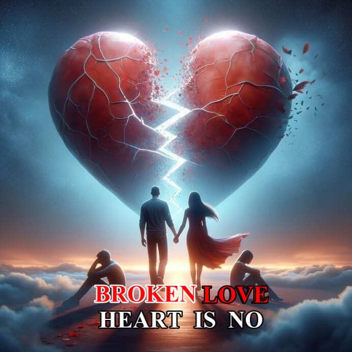 BROKEN HEART Template | PosterMyWall