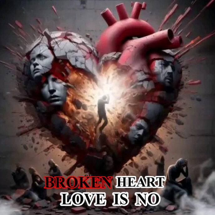 BROKEN HEART Template | PosterMyWall