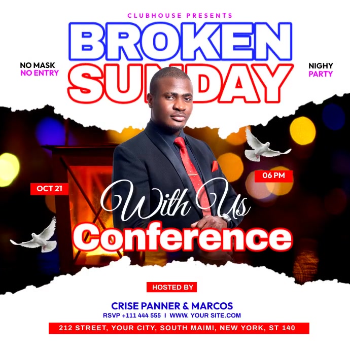 BROKEN SUNDAY Template | PosterMyWall