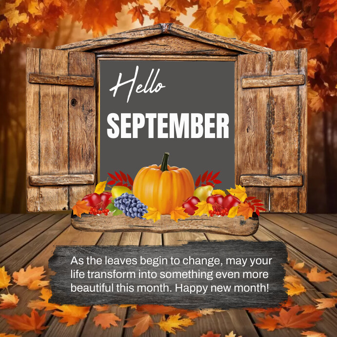 Brown, orange, red and yellow September Gree Template | PosterMyWall