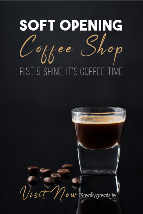 Brown & Black Simple Coffee Shop Poster Template | PosterMyWall