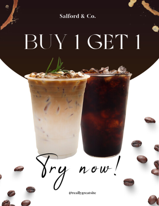 Copy of Brown & White Minimalist Coffee Buy 1 Get 1 Promotion Instagram ...