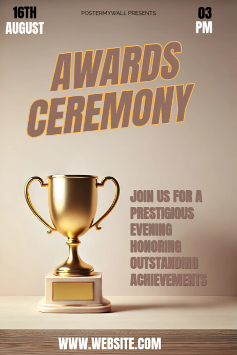 Brown 3d Award Ceremony Poster Template | PosterMyWall
