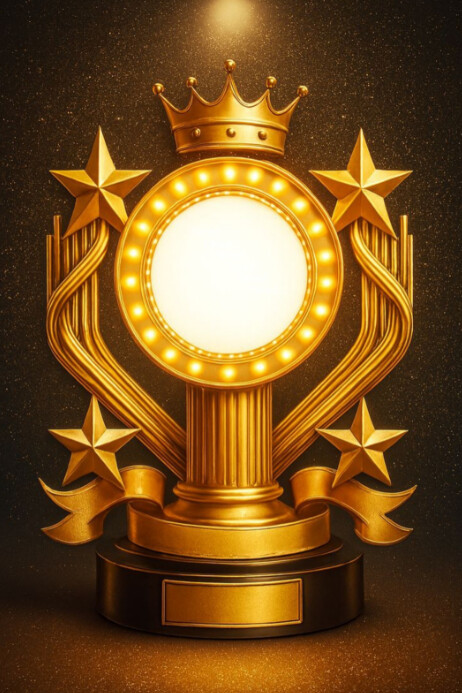 Copy of Brown 3d Crown Of Glory Trophy Poster | PosterMyWall