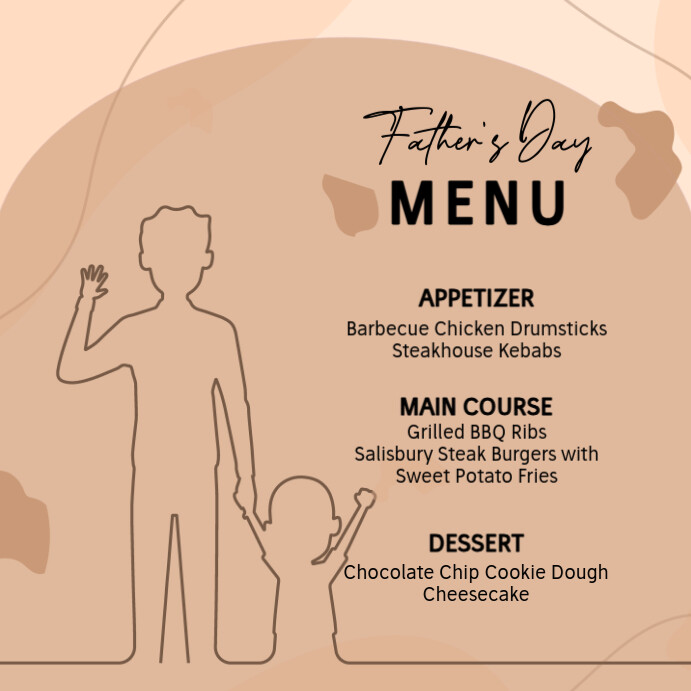 Copy of Brown 3d Father's Day Brunch Menu Pos Instagram | PosterMyWall