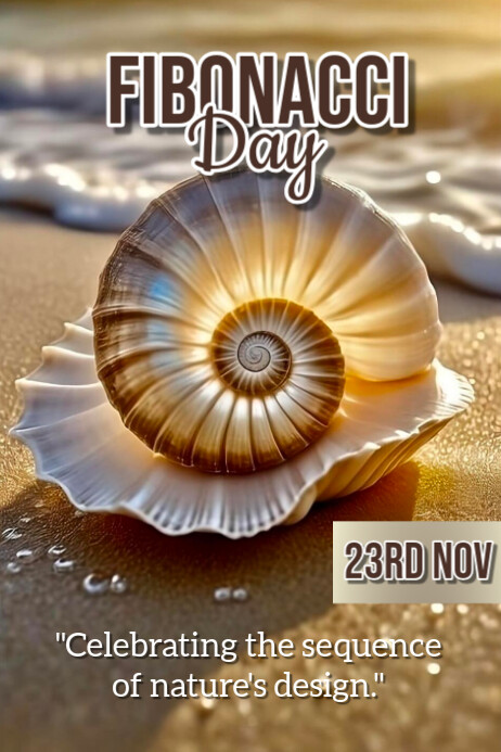 Brown 3d Fibonacci Day Poster Template | PosterMyWall