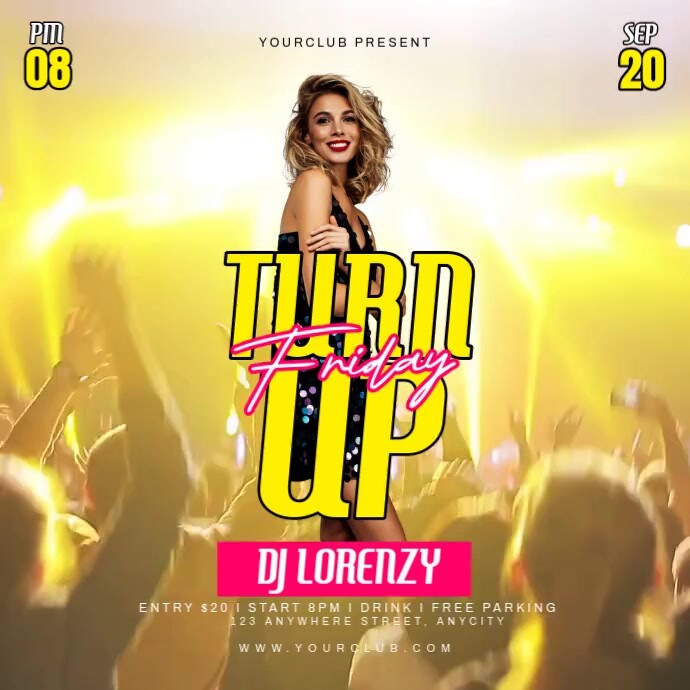 Plantilla de Brown 3d Friday Turn Up Party Pos Instagram | PosterMyWall