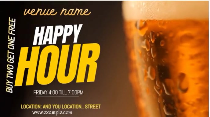 Brown 3d Happy Hour Video Template – Bar & Restaurant Promo Reel ...