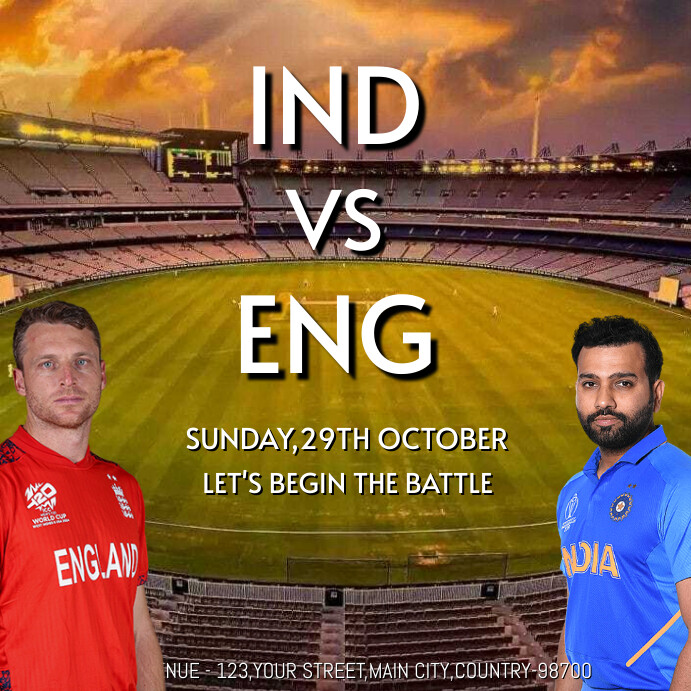 Modèle Brown 3d Ind Vs Eng Cricket Match Poster Ins | PosterMyWall