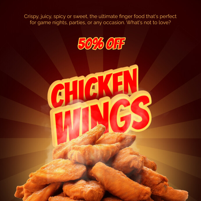 Brown 3d International Chicken Wings Day Inst Template | PosterMyWall