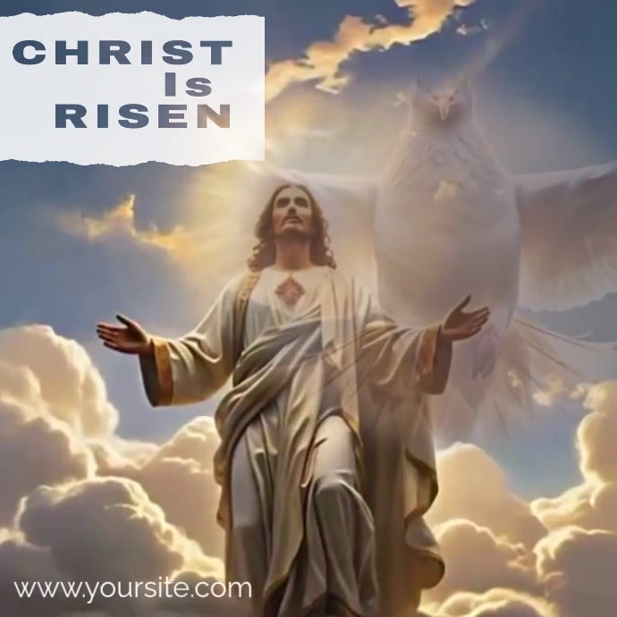 Modèle Brown 3d Jesus Christ Is Risen Square (1:1) | PosterMyWall