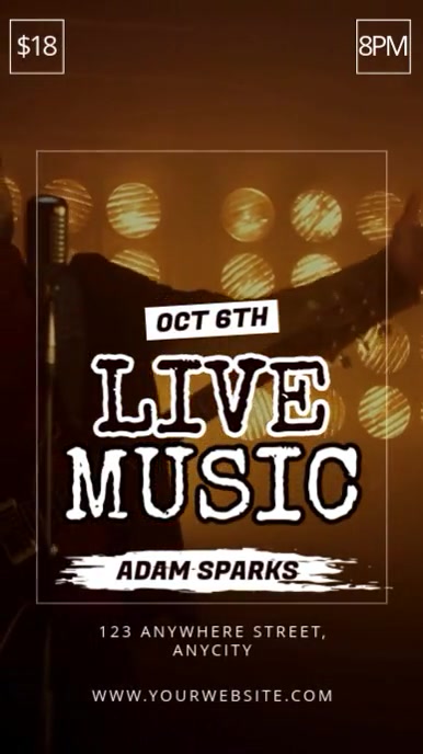 Brown 3d Live Music Reel Instagram Template | PosterMyWall