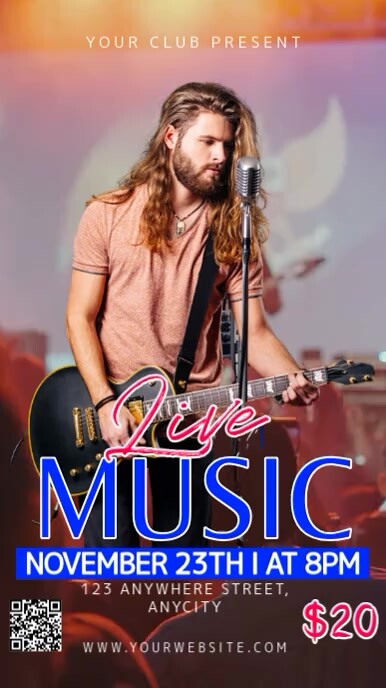 Brown 3d Live Music Reel Instagram Template | PosterMyWall