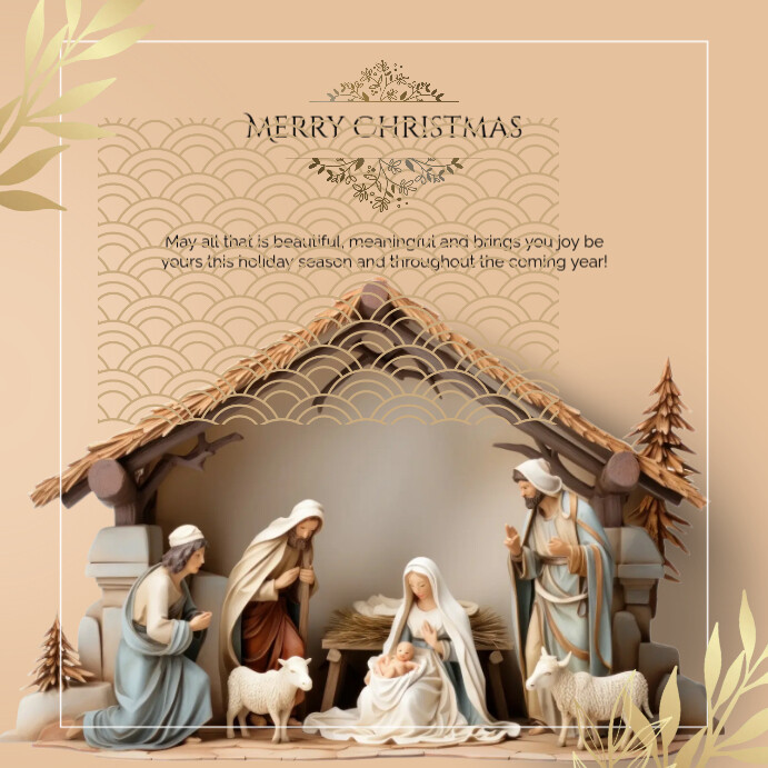 Brown 3d Merry Christmas Instagram Post Template | PosterMyWall