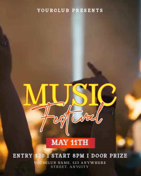 Brown 3d Music Festival Instagram Portrait Template | PosterMyWall