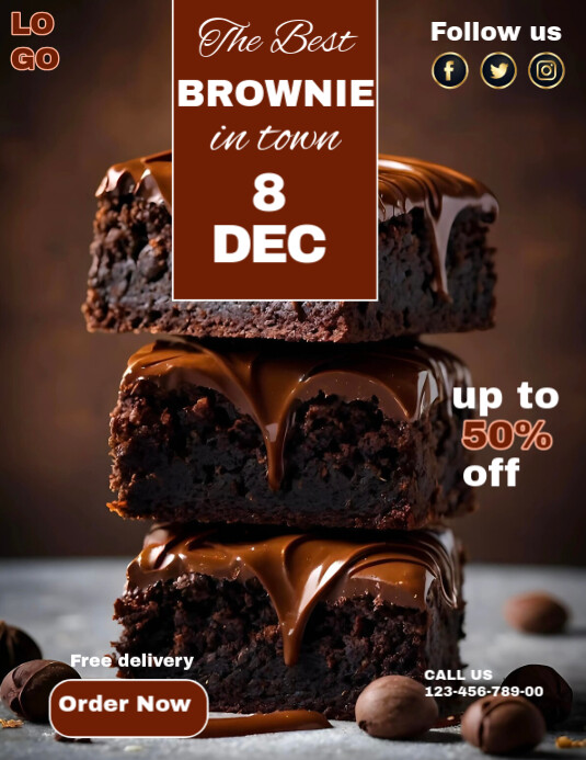 Copy of Brown 3d National Brownie Day Flyer (us Letter) | PosterMyWall
