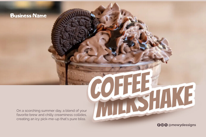 Brown 3d National Coffee Milkshake Day Poster Templat | PosterMyWall