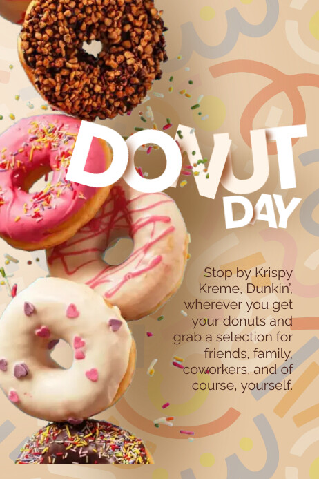 Brown 3d National Donut Day Poster Template | PosterMyWall