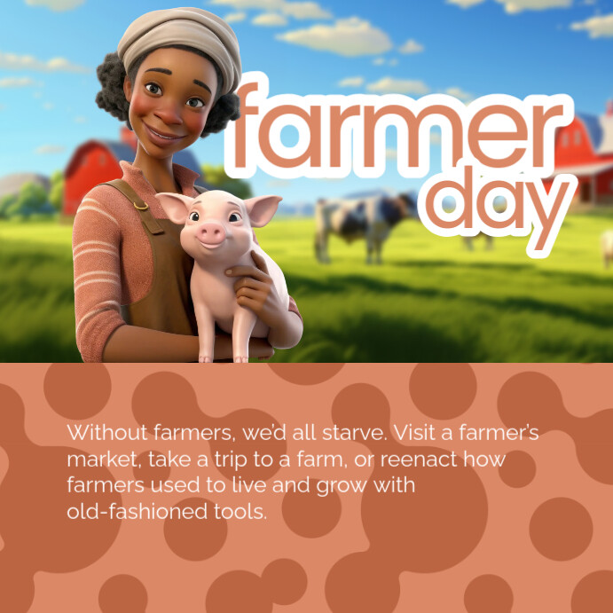 Plantilla de Brown 3d National Farmer Dday Instagram Post | PosterMyWall