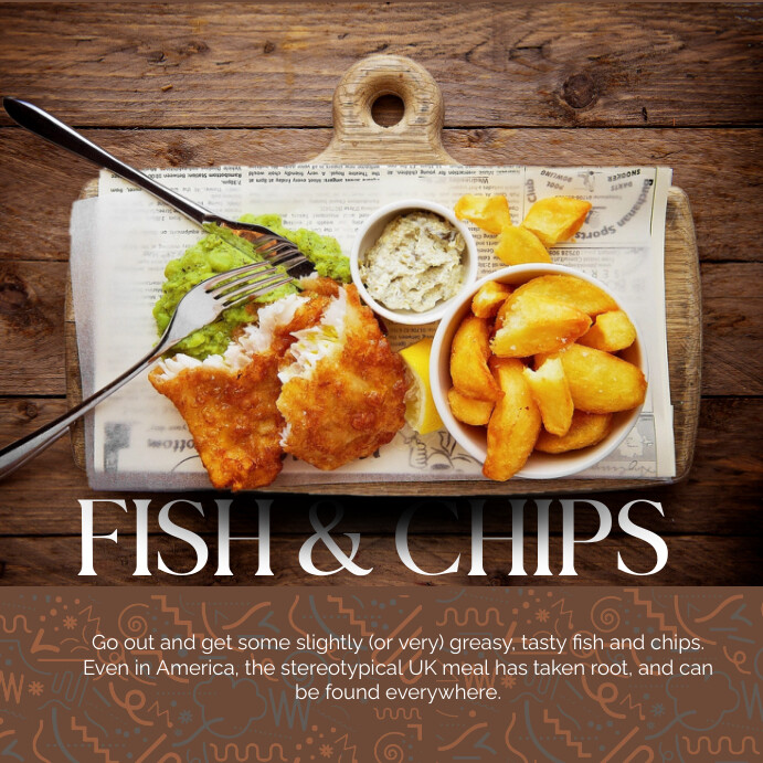 Copy of Brown 3d National Fish And Chips Day Instagra | PosterMyWall