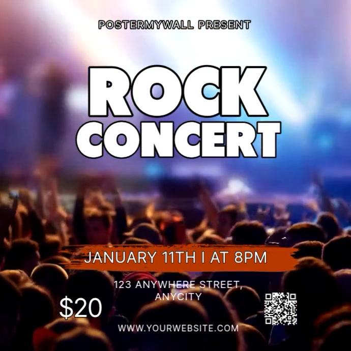 Brown 3d Rock Concert Pos Instagram Template | PosterMyWall