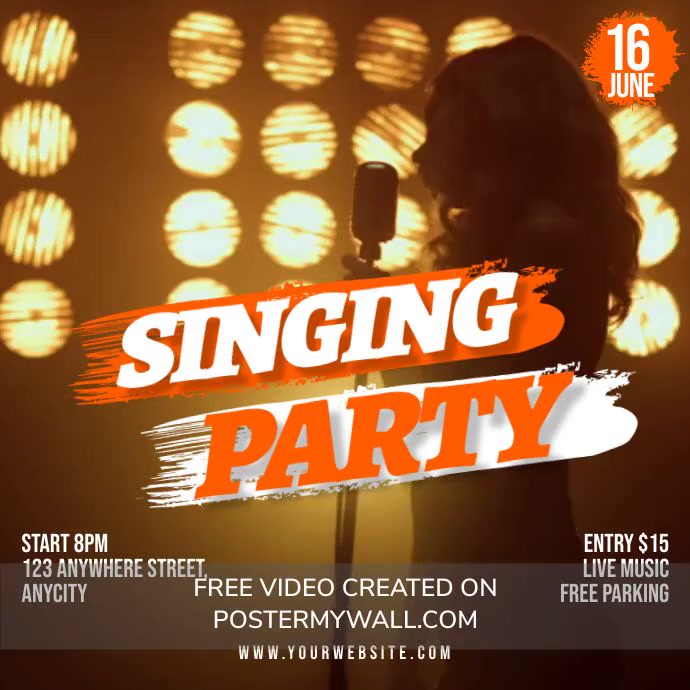 Brown 3d Singing Party Pos Instagram Template | PosterMyWall
