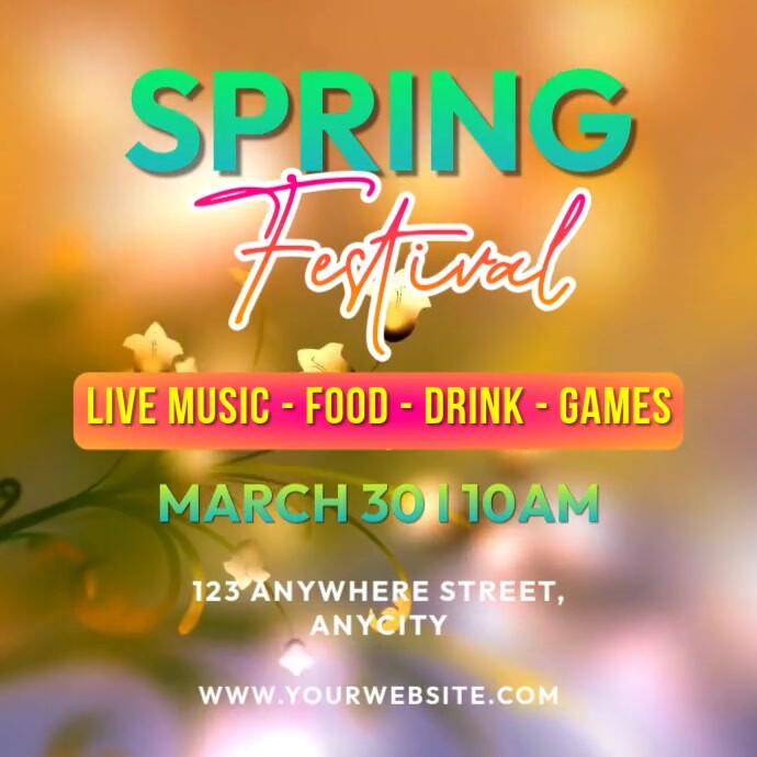 Brown 3d Spring Festival Pos Instagram Template | PosterMyWall