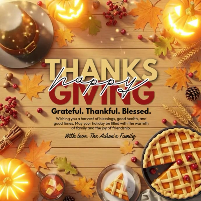 Brown 3d Thanksgiving Day Instagram Post Template | PosterMyWall