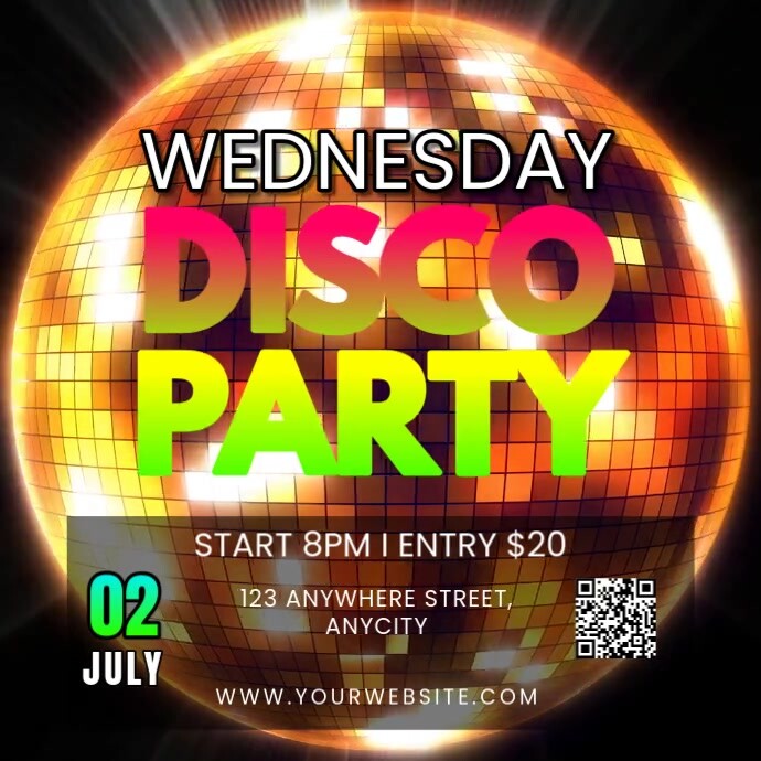 Brown 3d Wednesday Disco Party Pos Instagram Template | PosterMyWall