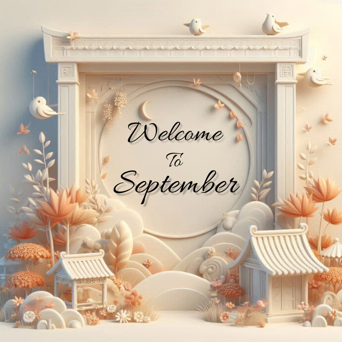 Brown 3d Welcome To September Instagram Post Template | PosterMyWall