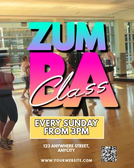 Brown 3d Zumba Classes Instagram Portrait Template | PosterMyWall