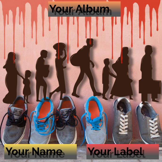 Brown Abstract Album Cover Of Balad Music Design Shoes And People ...