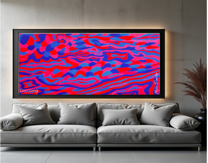 Copy of Brown Abstract Dazzling Red/blue Colour Wall Art Poster ...